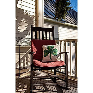 Chandler 4 Corners Artist-Designed Shamrock Hand-Hooked Wool Decorative Throw Pillow (14” x 14”)