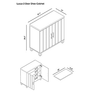 Galano Lucca 12 Pair Shoe Storage with Adjustable Shelf, Wood Freestanding Organizer for Entryway, Small Narrow Shoe Rack Cabinet, Easy Assembly, 13.1" D x 31.1" W x 26.2" H, Dusty Grey Oak