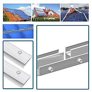ECSiNG 4Pcs Solar Panel Rail Profile Connector Aluminium Mounting Rail Connectors Solar Panel Mounting Kit Solar Panel Accessories 14x3cm