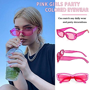 Matcheck 8 Pack Mixed Hotpink Clear Color Sunglasses Classic Retro Party Favors Eyewear Costume Accessories Bulk Glasses for Women