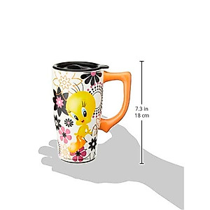 Spoontiques - Ceramic Travel Mugs - Tweety Cup - Hot or Cold Beverages - Gift for Coffee Lovers