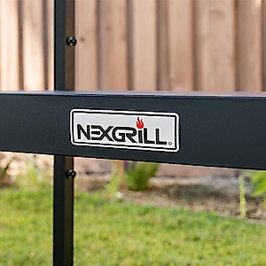 Nexgrill Outdoor Stainless Steel Food Preparation Cart with Double Shelf, 648 sq. in., Portable, Side Handle, Paper Towel and Trash Bag Holder, 4 Hooks, Backyard and Patio Barbeque Grill Cart