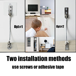 Upgraded Anti Tip Furniture Anchors 2 Pack,Stainless Steel Furniture Straps Wall Anchors Kit,Furniture Wall Straps Protect Children & Pets Safety