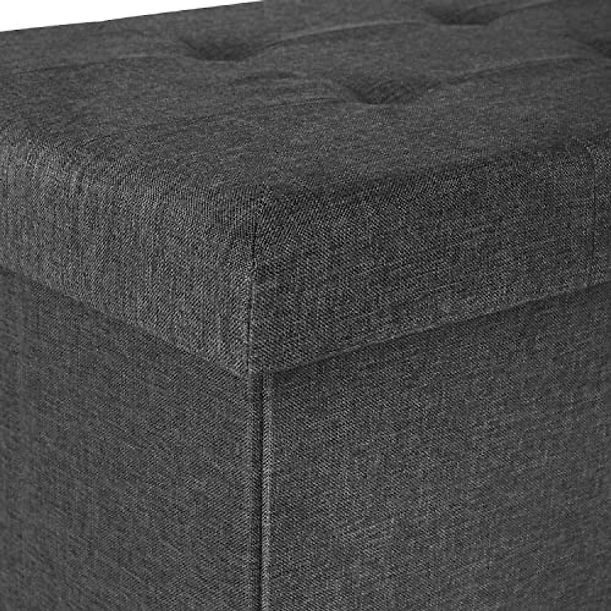 Seville Classics Large 30" Foldable Bench Ottoman Footrest Storage Chest Coffee Table Stool, for Bedroom, Living Room, Entryway, Lounge, Modern Gray, 1-Pack