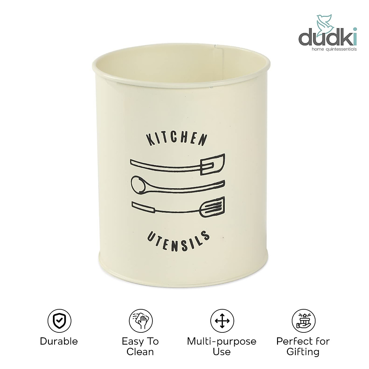 Dudki Countertop Kitchen Cutlery Stainless Steel Holder Spoon and Fork Organizer for Dining Table Serve, Organization & Storage, Cutlery & Flatware Caddy (UTN CUTL IVORY)