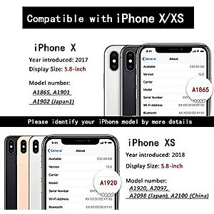 ZVE Case for Apple iPhone Xs and X, 5.8 inch, Wallet Case with Crossbody Chain Strap Credit Card Holder Slot Zipper Shoulder Handbag Purse Wrist Strap Case Cover for Apple iPhone X and XS - Black