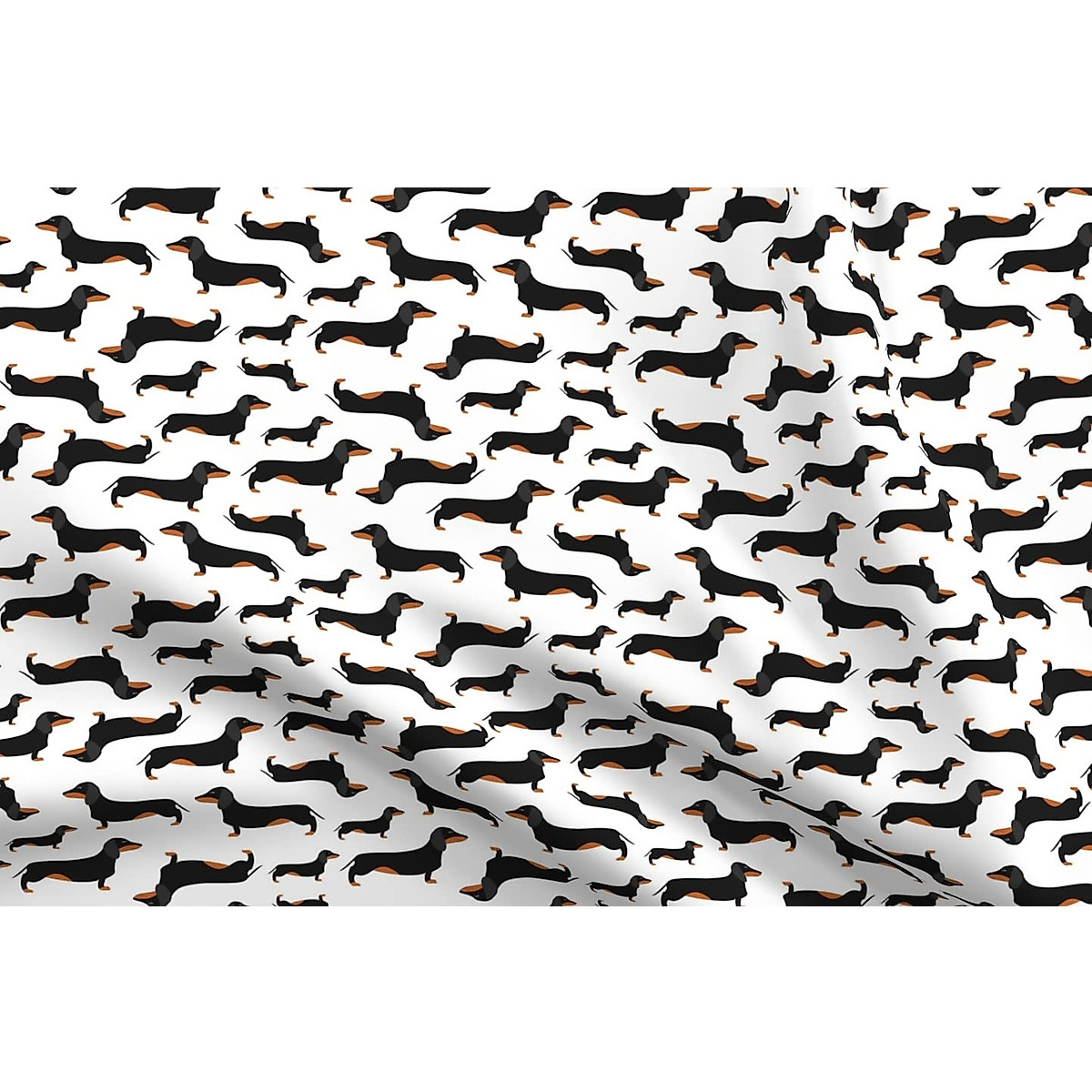 Spoonflower Fabric - Black Dachshunds Dog Dachshund German Pet Puppy Wiener Retro Printed on Minky Fabric by The Yard - Sewing Baby Blankets Quilt Backing Plush