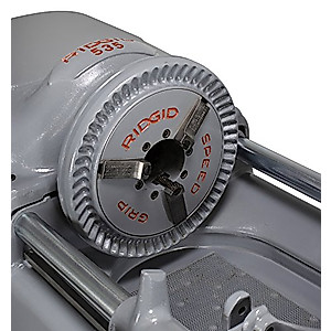 RIDGID® 535 V1 Pipe Threading Machine with Universal Cart 811A Die Heads Alloy Steel Dies and 70830 Dark Oil (Renewed)