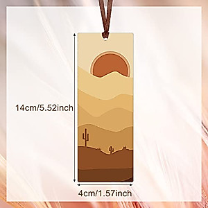 60 Pieces Abstract Boho Bookmarks Minimalist Line Bookmarks Women Minimalist Geometric Sun Double Sided Bookmark Minimalist Landscape Page Markers Book Markers Botanical Plant Bookmarks for Students