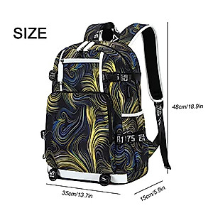 ZHIERNA Boys Backpack with Charging Port, Laptop Backpacks 17 Inch, Water Resistant Daypack Bookbags for College Students (Yellow)