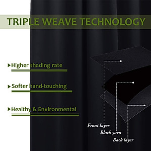 White House Linen Double Pinch Pleat Draperies Extra Long Solid Curtains 2 Story Window Hall Theater Room Office Room Partition Attractive Polyester (Black, 60 Inch Wide by 144 Inch Long- 1 Panel)