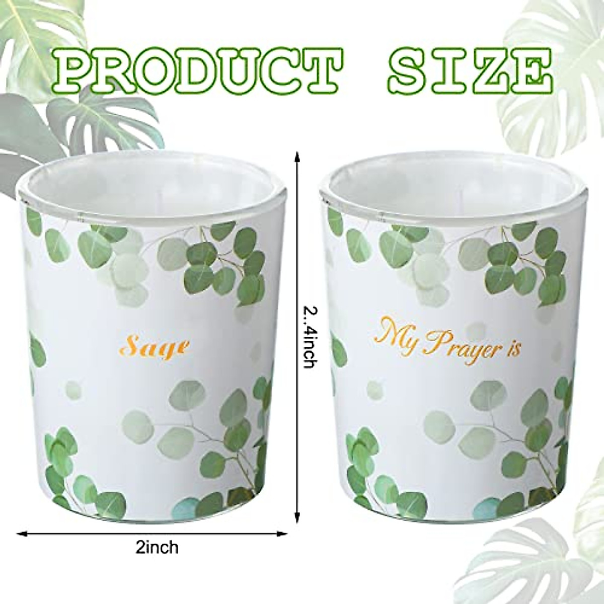 8 Pack Sage Candles for Home Scented, Soy Wax Candle Sage Aromatherapy Candle Fragrance Jar Candles for Cleansing House Negative Energy, Meditation, Smudge