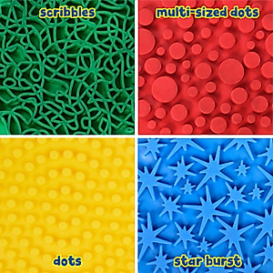 READY 2 LEARN Paint and Dough Palm Printers - Set of 4 - Arts and Crafts Rubber Stampers for Kids - DIY Patterns and Effects
