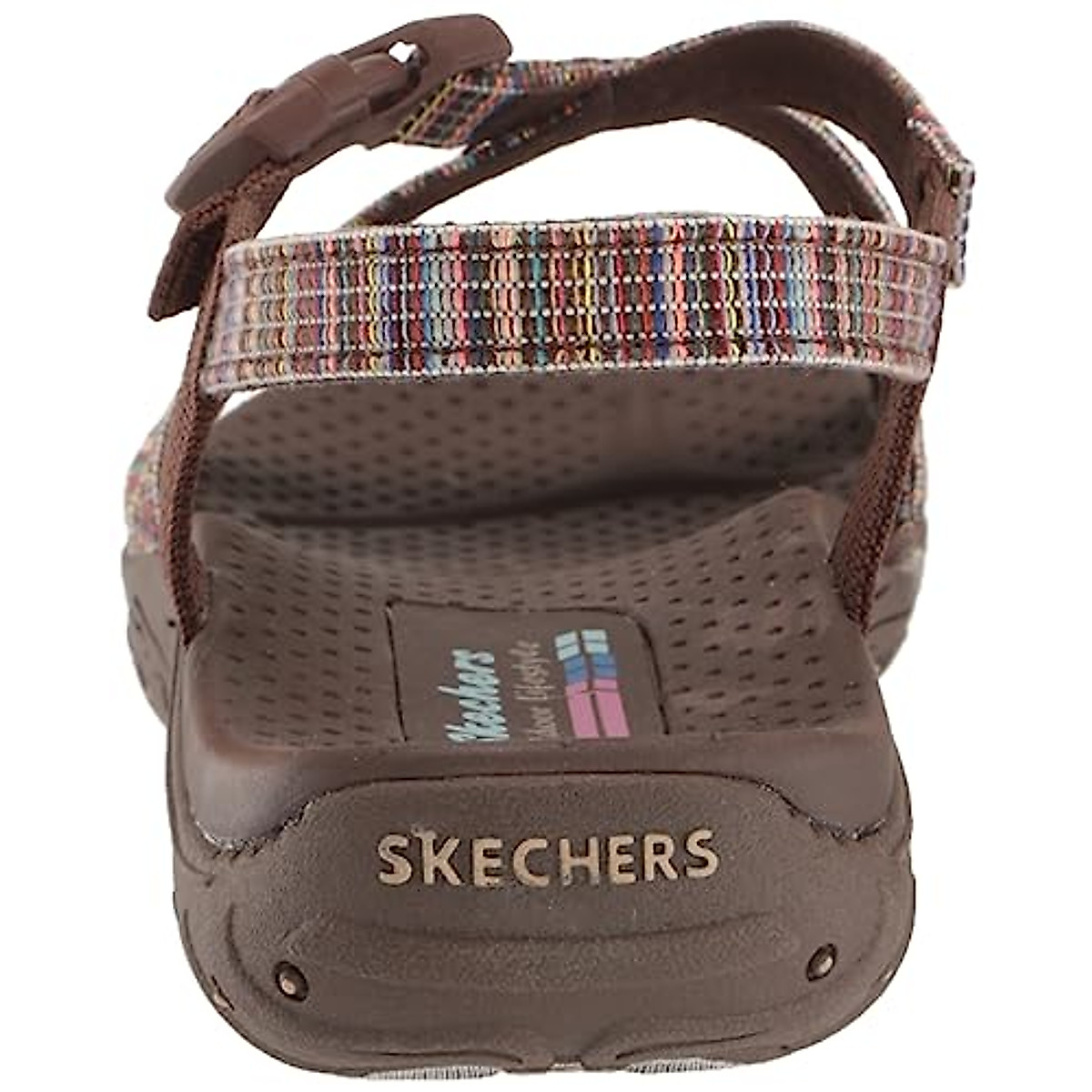 Skechers Women's Reggae-Bold Ambition Sport Sandal, Chocolate Multi, 7.5