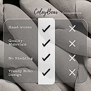 COLEYBEAR Chunky Knit Blanket, Super Soft and Warm Non-Shedding Knitted Blanket, Luxe Stockinette Knit Chunky Blanket, 14 Pounds, 38 Inches x 75 Inches, Twin Size, Light Gray