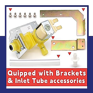 New Upgrade 000008483 000009120 Freezer Water Inlet Valve, Compatible with Manitowoc Ice Machines, with Brackets Inlet &Tube 000008487 IH9123 33129026 Water Inlet Valve, 120V 60Hz Inlet Valve kit
