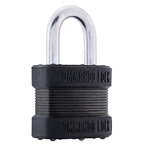 Commando Lock | Blackout Laminated Steel Padlock | Military-Grade | Gun Case Locks (2 Pack)