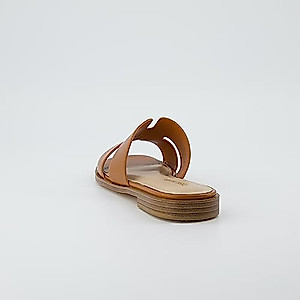 CUSHIONAIRE Women's Voyage slide sandal +Memory Foam, Wide Widths Available, Whiskey 8.5