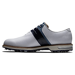 FootJoy Men's Premiere Series-Packard Golf Shoe, White/Navy/Light Blue, 8