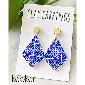 KEOKER Silk Screen Stencils for Polymer Clay, 3PCS Tile Pattern Stencils