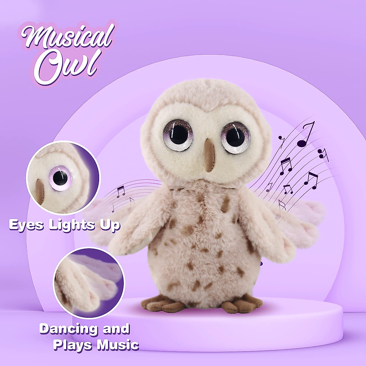 Dancing Owl Stuffed Live Animals Plush Toy - Interactive Toddler Toy - Singing Owl - Cute and Soft Stuffed Pets Alive Animal for Baby - Animated Stuffed Plush Live Pets Toy for Toddlers
