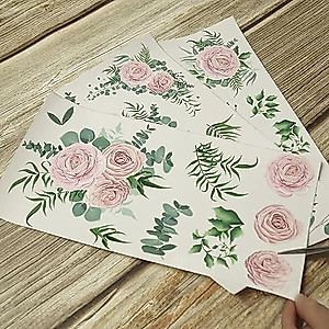 3Pcs Rub on Transfers for Furniture and Crafts, 3 Design Sheets 11.8" x 5.9" Furniture Decals Transfers, Rose Decals Rub on Transfers for Furniture (Rose Style)