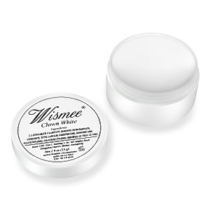 Wismee Classic White Face Body Paint Makeup Clown White Lite 1.9Oz Cake Tub, Joker Zombie Vampire Halloween Costume Single Foundation Cream for Special Effects SFX makeup Fancy Dress Up Cosmetics