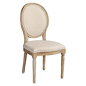 Riverbay Furniture Oval Back Dining Side Chair in Linen (Set of 2)