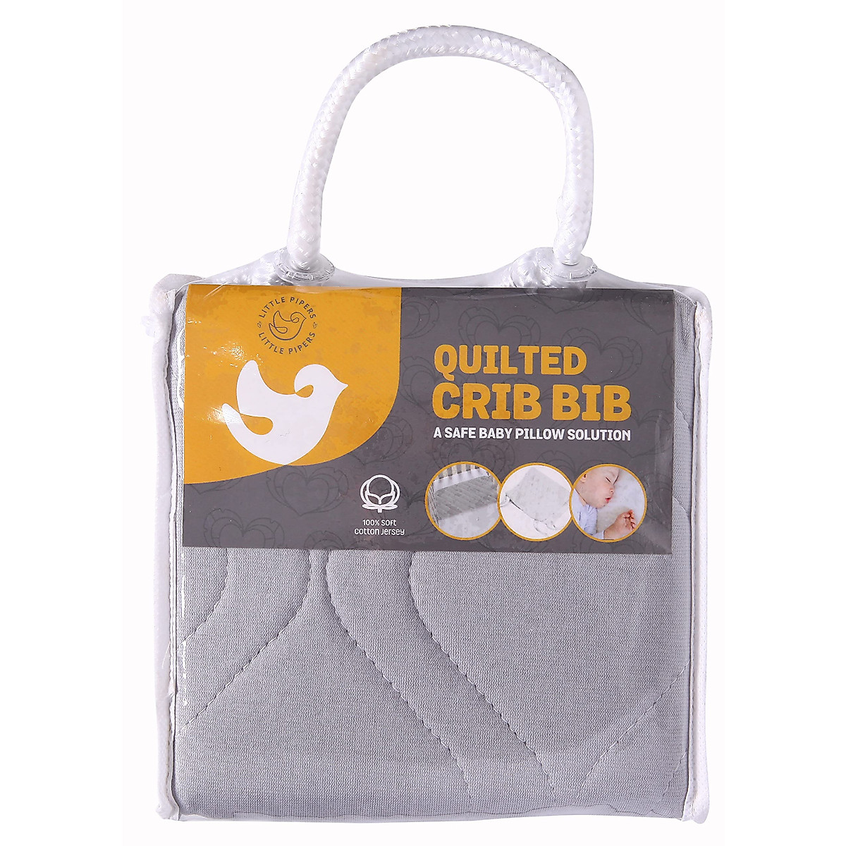 Abstract Quilted Portable Crib Bib Sheet Saver 24.5" X 13" (2 Pack, Grey)