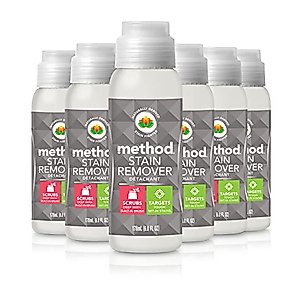 Method Stain Remover, Fragrance Free, Built-in Brush & Plant-Based Formula Combine to Target Set-in Stains, 6 FL Oz, (Pack of 9)