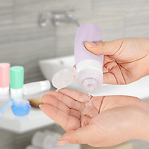 Travel Bottles for Toiletries Leak Proof Silicone Travel Bottles Set TSA Approved Travel Size Containers Refillable Accessories Lotion Shampoo Conditioner Bottles with Toiletry Bag for Travel Outdoor