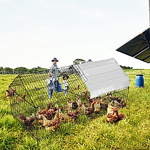 Chicken Coop Run Cage Upgrade 86.6"×40"×38" Metal Chicken Fence Pen Pet Playpen Enclosures with Protection Cover&Ground Nail,Cage Indoor Outdoor Yard for Small Animals Cat Hen Duck Rabbit