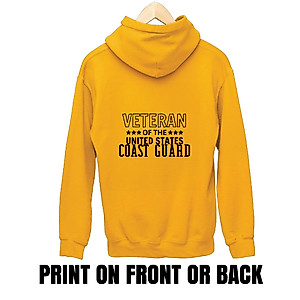 Veteran of US Coast Guard White and Muticolor Unisex Hoodie