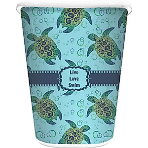 RNK Shops Personalized Sea Turtles Waste Basket - Single Sided (White)