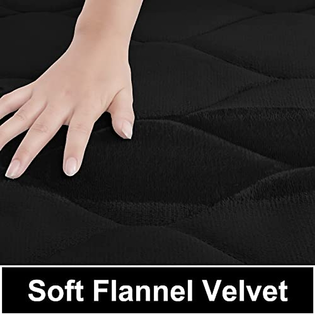 Colorxy Memory Foam U-Shaped Toilet Rugs, Ultra Soft & Non-Slip Bathroom Rugs, Water Absorbent and Machine Washable Toilet Bath Mat, Commode Contour Bath Rugs for Toilet, 24''x20'', Black