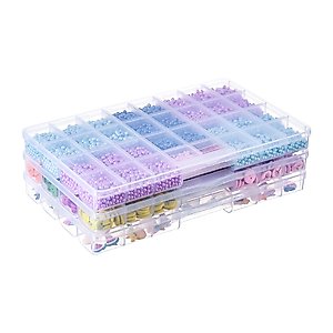 BangQiao 3 Pack Fixed 32 Grids Clear Plastic Storage Box, Transparent Organizer Container Case for Bead, Button, Jewelry, Diamond, Craft Supplies, Small Parts, Sewing Kit, DIY Accessories