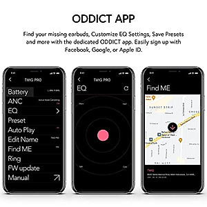 Phiaton ODDICT TWIG PRO Bluetooth Earbuds, Hybrid Active Noise-Canceling Earbuds, True Wireless Earbuds with Qualcomm Snapdragon Sound, Ergonomic Half-in-Ear Design, Aluminum Gray