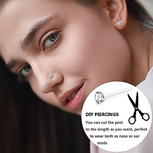 EIELO 12Pairs Clear Plastic CZ Studs Earrings for Women Men Acrylic Post Hypoallergenic Stud Earring Round Square CZ Rhinestone Ear Studs Piercing Retainers