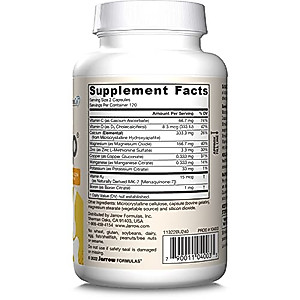 Jarrow Formulas BoneUp - 240 Capsules - 120 Servings - For Bone Support & Skeletal Nutrition - Includes Naturally Derived Vitamin D3, K2 (as MK-7) & 1000 mg Calcium - Gluten Free - Non-GMO