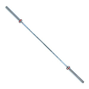 Sunny Health & Fitness 86" 1500 lbs Capacity Olympic Bar, Small with Shark Clamp Lock Collars for Olympic Barbells