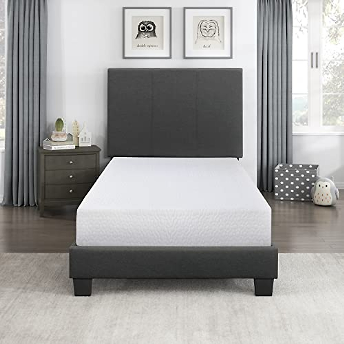 Lexicon Pelham 6-Inch Gel Infused Memory Foam Mattress, Twin, White