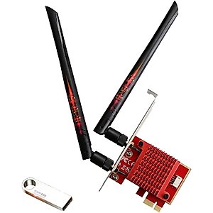 Wifi Card, TEROW AX3000 Wifi 6 PCIe WiFi Card For PC | Up to 3000Mbps | Bluetooth 5.0 | Heat Sink Tech | 802.11AX Dual Band Wireless Adapter with MU-MIMO, Ultra-Low Latency Supports Windows 10 (64bit)