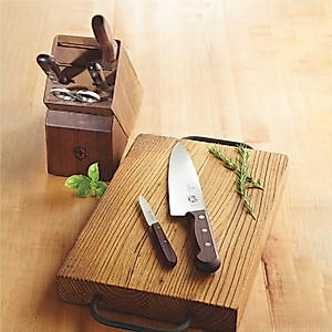 Victorinox Pro Knife Block Set - Includes Paring Knife, Utility Knife, Bread Knife & More - Knife Block with Knives for Home Essentials - Rosewood Handles, 7-Piece Set