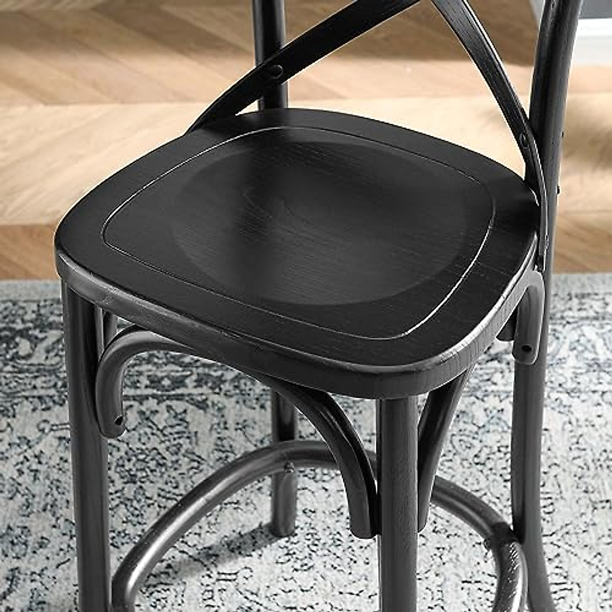 Modway Gear Counter Stool in Black