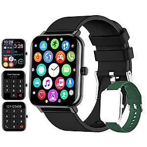 Smart Watch 2022(Make Answer Call Voice Control), 1.7 in Curved Screen Health Smartwatch with Call Text SOS Heart Rate Blood Pressure SpO2 Sleep Monitor Pedometer for Women Men for Android Phones