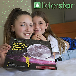 Glow in The Dark Stars and Moon for Ceiling, Luminous Stars and Moon Wall Decal, Wall Decor, Sticky Fluorescence Stars, Gift for boy and Girl Perfect for Kids Nursery Bedroom Living Room