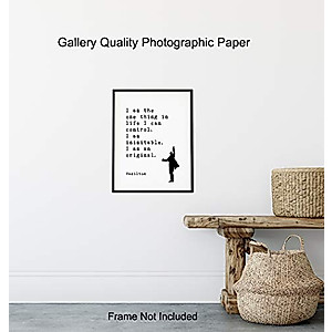 Poster - Inspirational Quote Wall Art Decor - Motivational Home Decoration Art Print for Office, Living Room, Den - Gift for Broadway Musical, History Fans - 8x10 Unframed