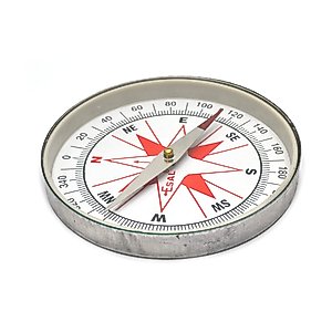 Plotting Compass, Glass Face, Aluminum Casing, 4" Diameter, Eisco Labs
