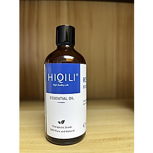 HIQILI Rose Essential Oil 3.38 Fl Oz, 100% Pure Natural for Aromatherapy, Diffuser, Skin Care, Massage, Includes Premium Quality Glass Dropper