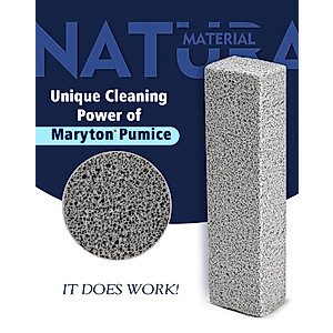 MARYTON Pumice Stone for Toilet Cleaning, Pumice Stick for Removing Hard Water Rings Stains, Buildup, Iron and Rust from Bathtubs, Pool Shower Tiles, Kitchen, Household, 8 Count